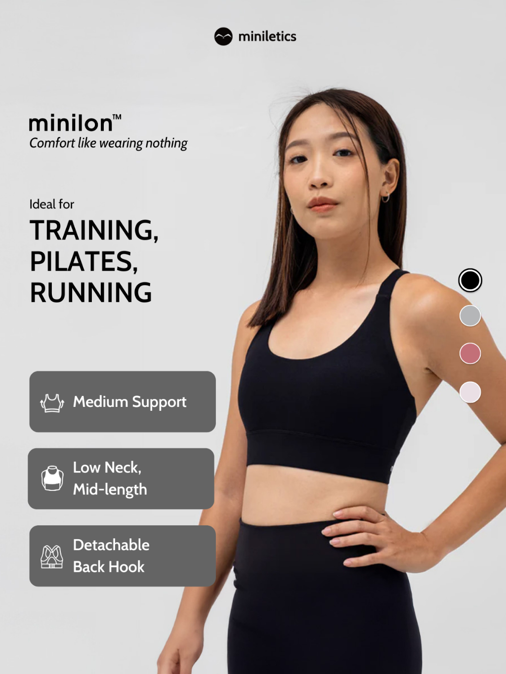 Jual miniletics Motion Lock Up Bra high Support with A/B Cup Sports Bra ...
