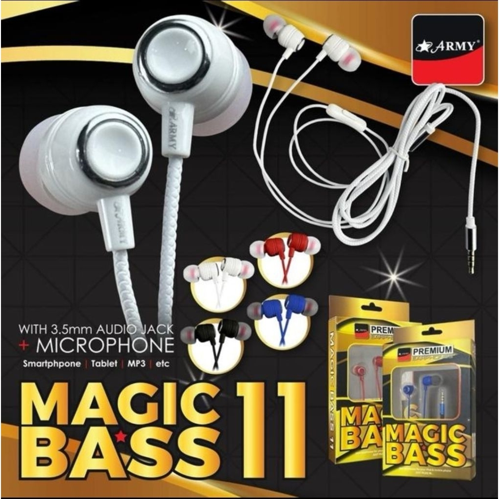Jual Earphone Army Magic Bass/ Super basss Banget | Shopee Indonesia