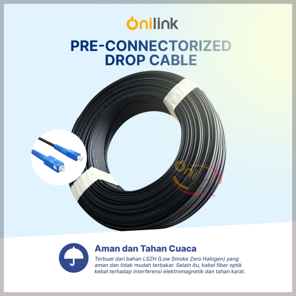 Jual ONILINK KABEL PRECON FTTH DROP CORE PATCH CORD SC/UPC | 1 CORE 3 ...