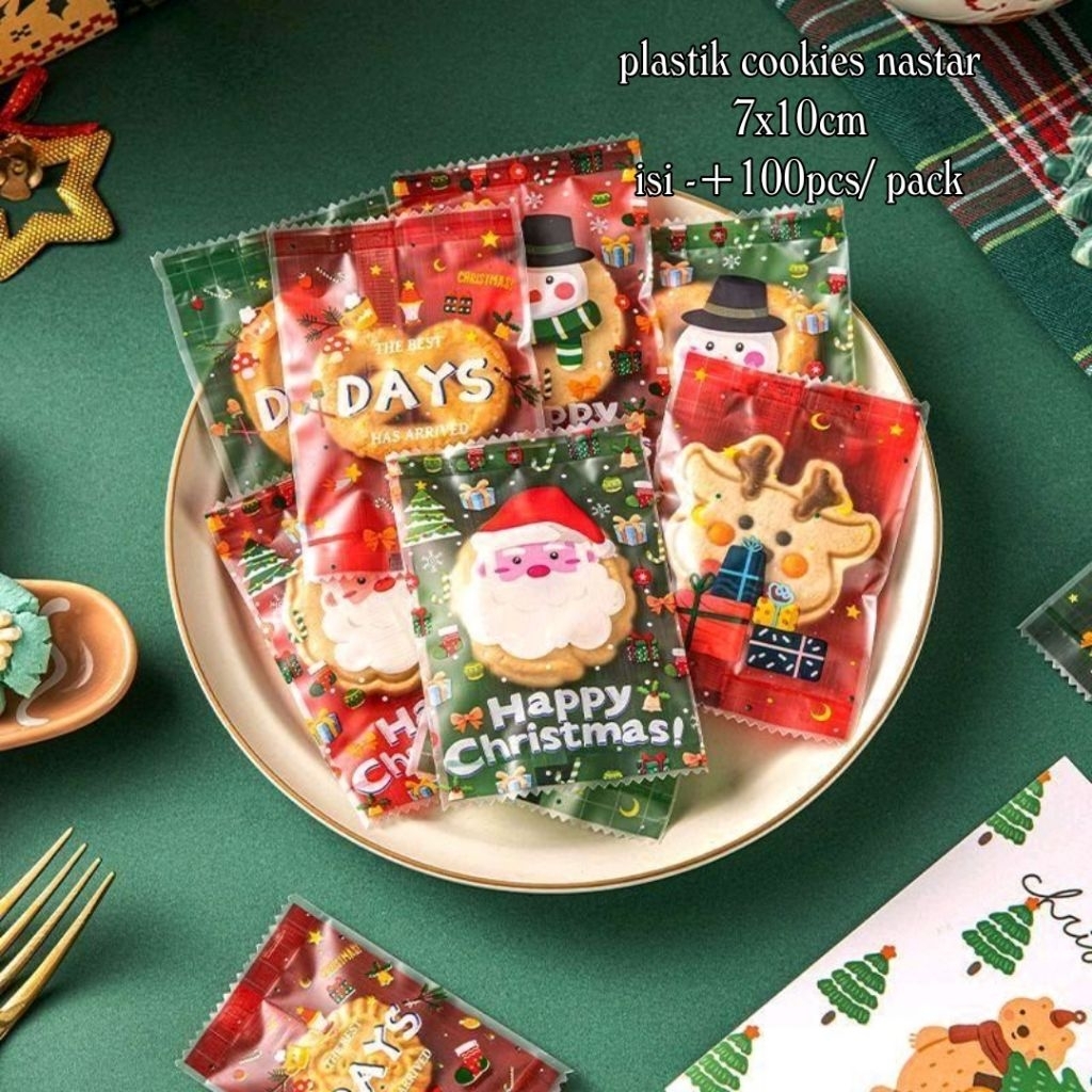 Jual PLASTIK NASTAR COOKIES NATAL LUCU KEMASAN SEALER SANTA CHRISTMAS ...