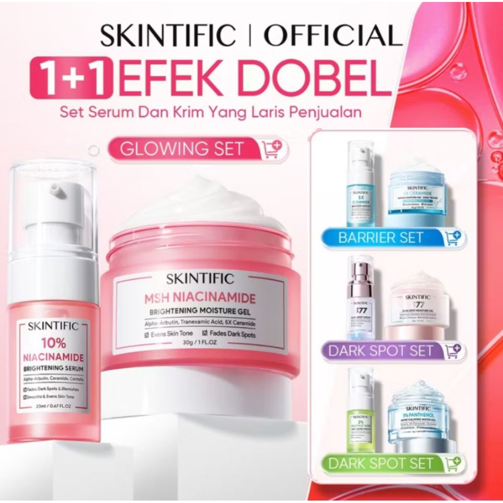 Jual SKINTIFIC Basic Set 2 PCS Moisturizer + Serum paket skincare ...