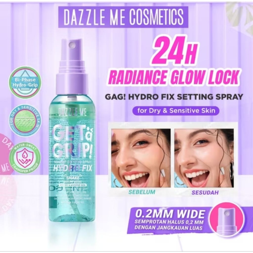 Jual Dazzle Me Setting Spray Hydro Fix untuk kulit kering dan sensitive ...