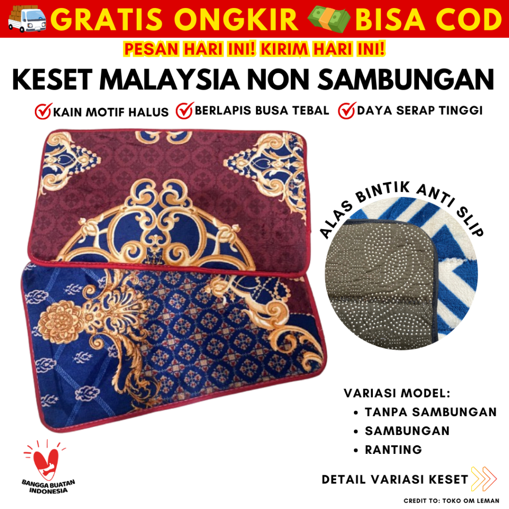 Jual Keset Malaysia Tanpa Sambungan Gress Bahan Halus Busa Tebal ...
