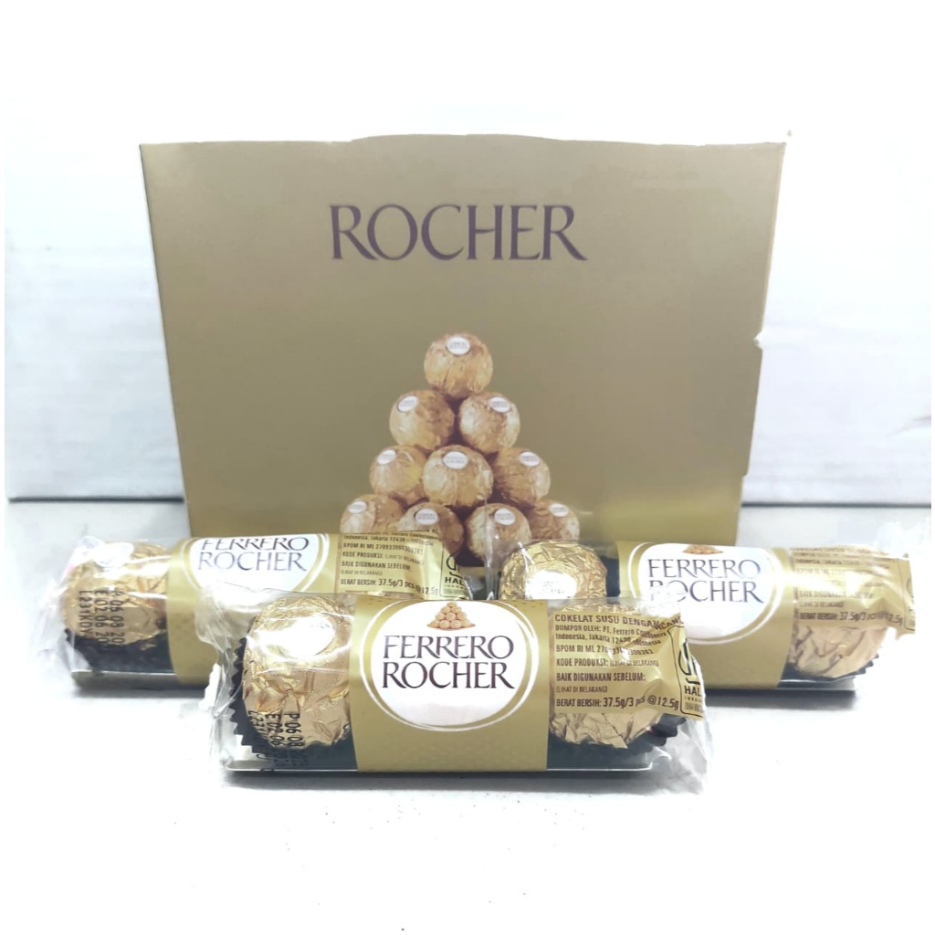 Jual Ferrero Rocher Chocolate Premium isi 3pcs | Shopee Indonesia