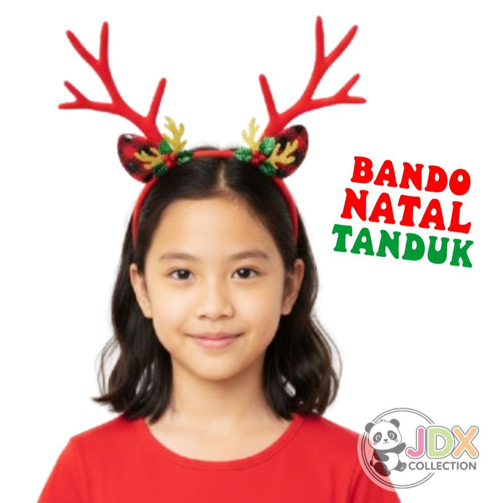Jual Bando Natal Anak / Bando Tanduk Rusa Santa / Christmas Headband ...