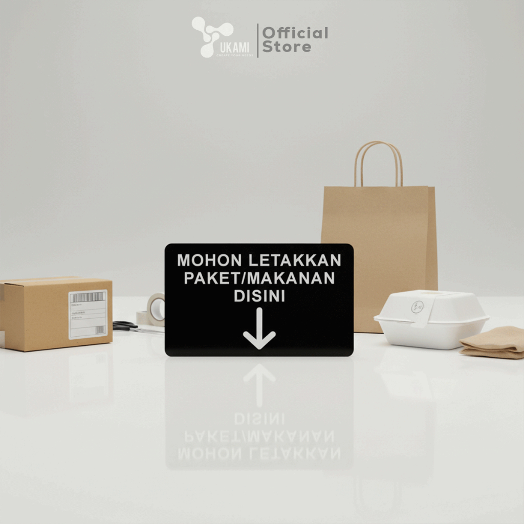 Jual UKAMI Sign Board Akrilik UV Mohon Letakkan Paket Makanan Disini ...