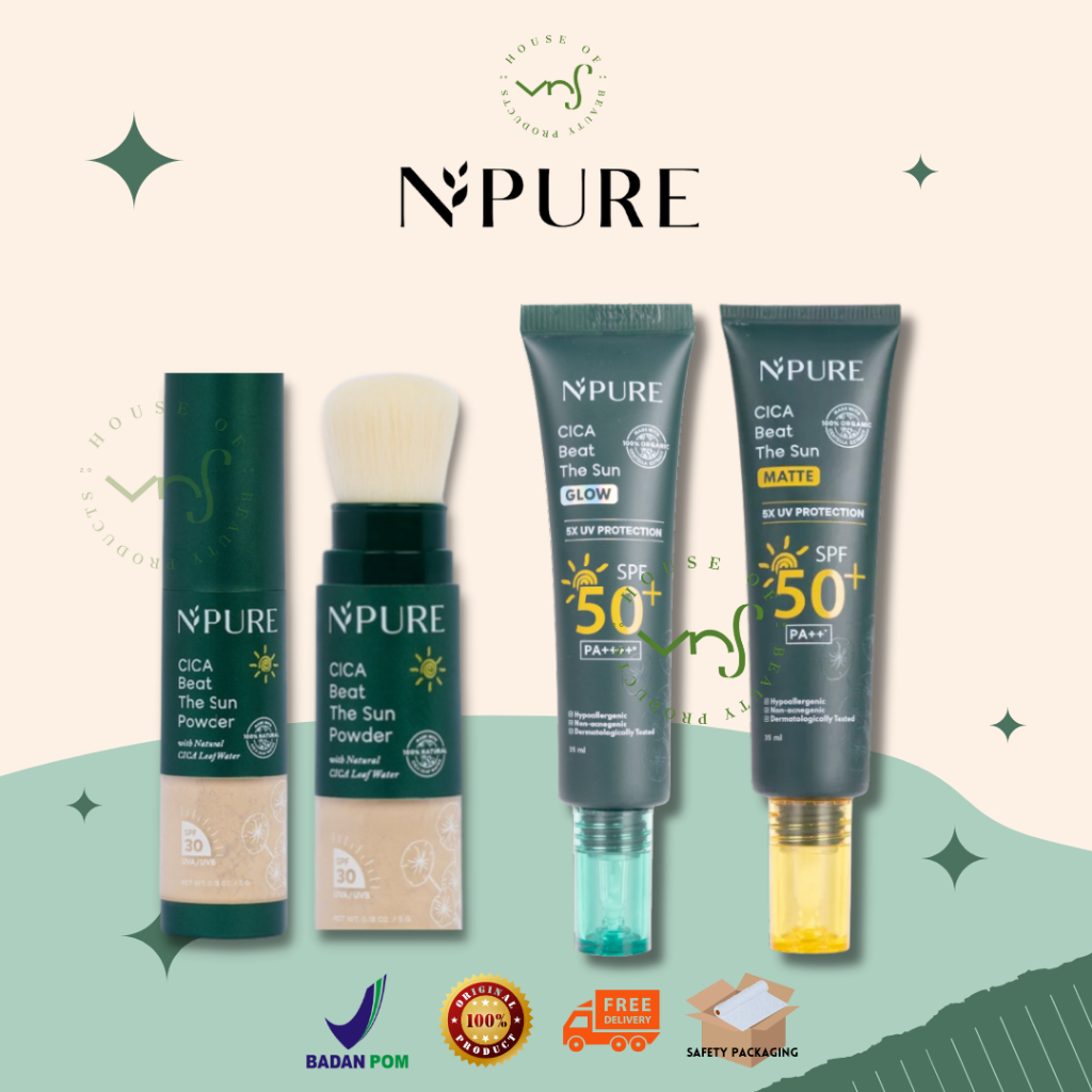 Jual NPURE CICA Beat The Sun Sunscreen SPF 50 PA ++++ / CICA BEAT THE ...
