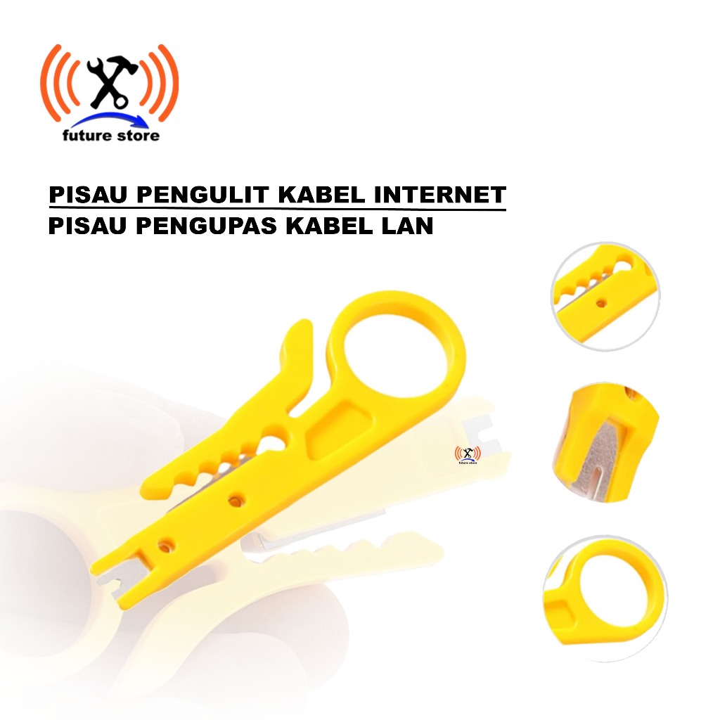 Jual Pisau Pengulit Kabel Internet Warna Kuning Original – Alat Kupas ...