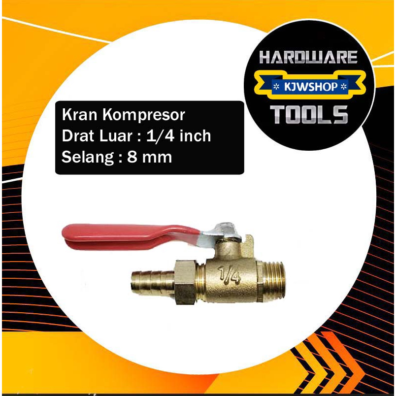 Jual Stop Kran Keran Angin Kompresor Kuningan HATO 1/4 inch Ball Valve ...
