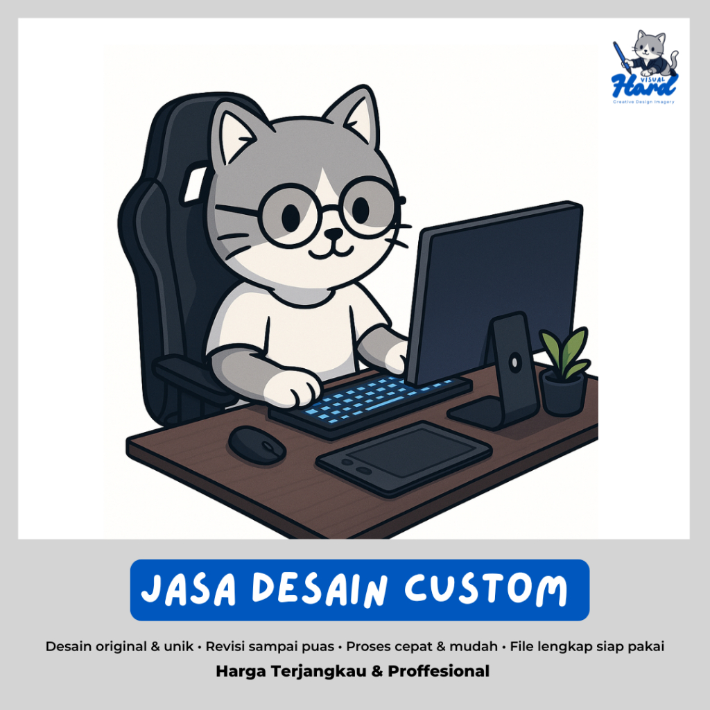 Jual Jasa Desain Custom Karakter | Ilustrasi Kucing Chibi | Desain Logo ...