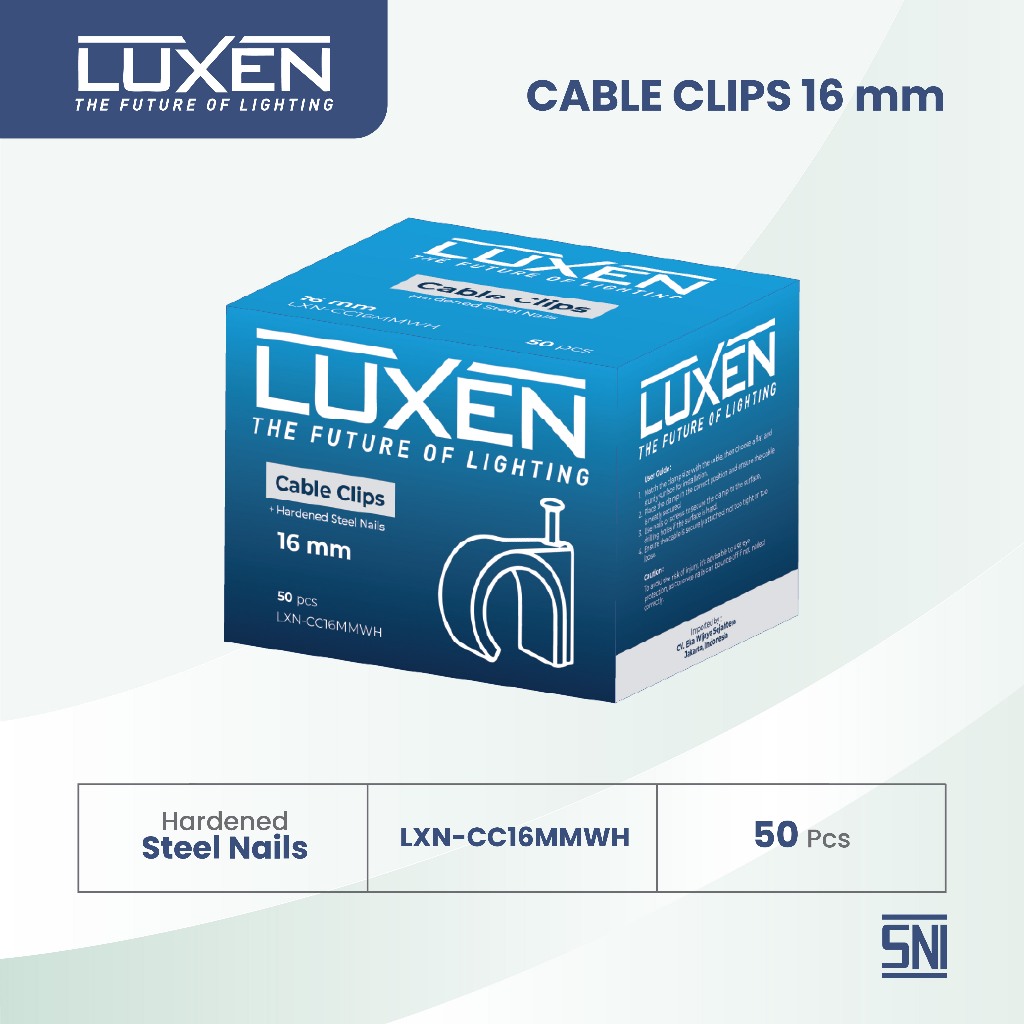 Jual LUXEN KABEL KLEM / CABLE CLIPS Dengan HARDENED STEEL NAILS ukuran ...