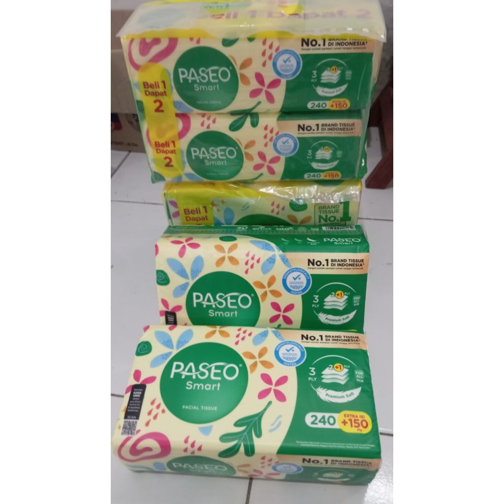 Jual PASEO Smart Facial Tissue 3 Ply Extra Isi +150 | Tisu Premium No.1 ...