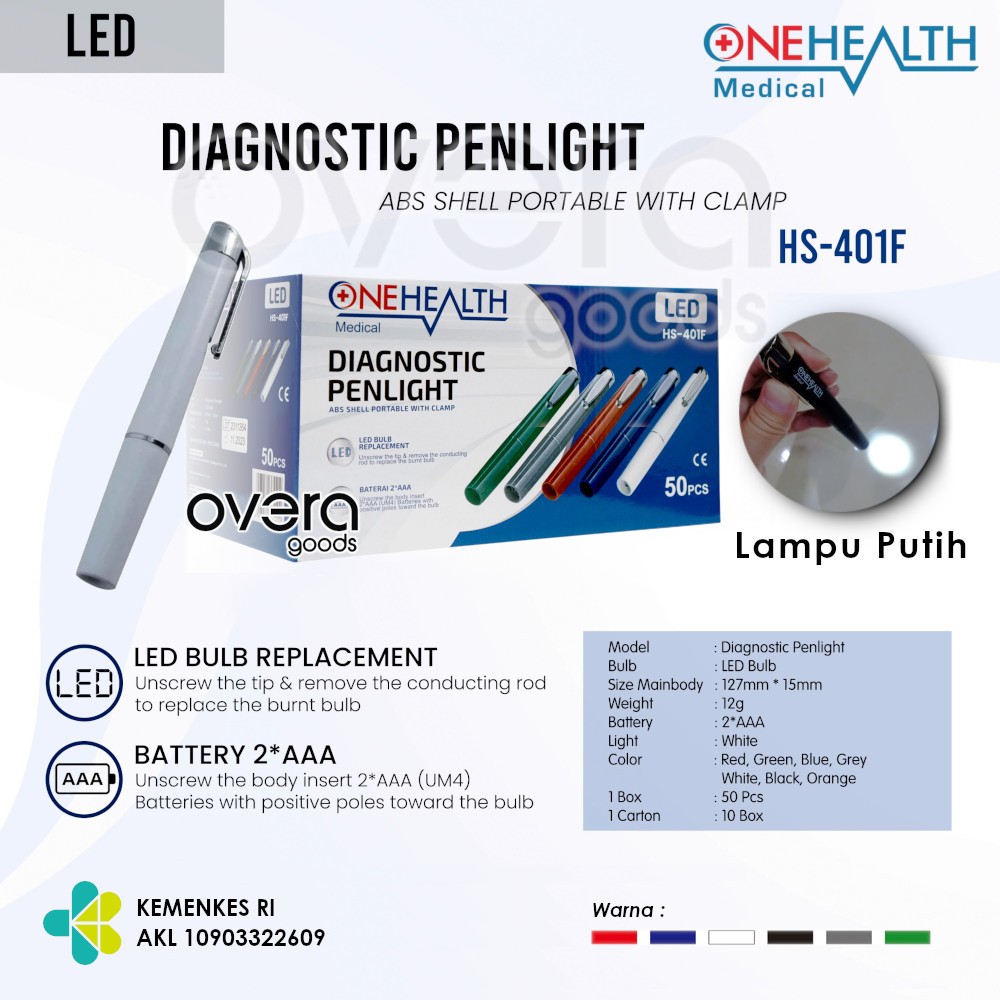 Jual Pen Light ONEHEALTH Lampu Putih - Lampu Cek Periksa Dokter ...
