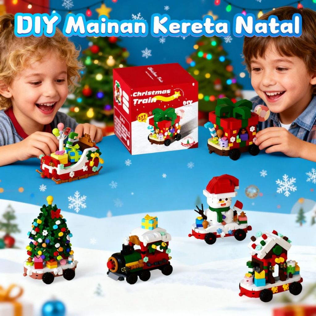 Jual Mainan Christmas Blok Building Set Lengkap Kereta Natal Rumah ...
