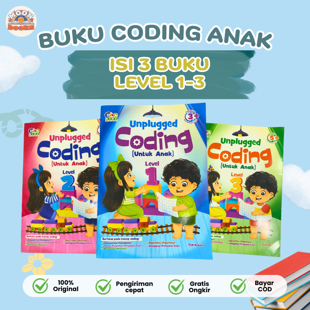 Jual Isi 3 Buku Coding Anak TK PAUD Tanpa Komputer Melatih Logika ...