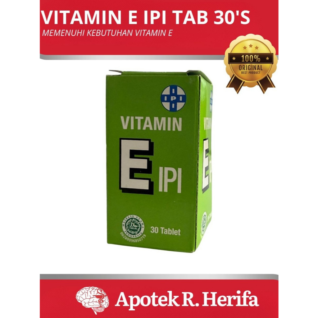 Jual Vitamin E IPI 50 IU Botol Isi 30 Tablet | Shopee Indonesia