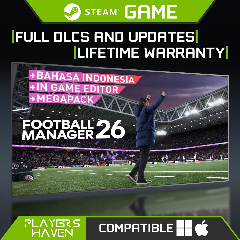 Jual Football Manager 26 / FM 26 + In Game Editor & Megapack PC MAC ...