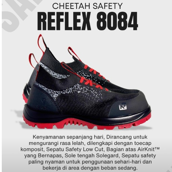 Jual ( Bonus Kacamata Cheetah ) Sepatu Safety Cheetah Reflex 8084 Bold ...