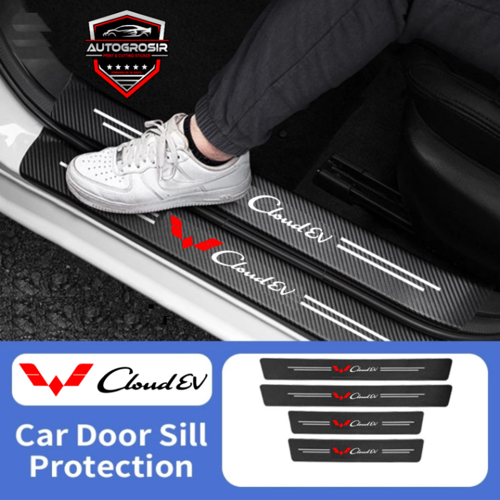 Jual Cloud Ev Model sillplate karbon 3d mobil wuling cloud ev stiker ...