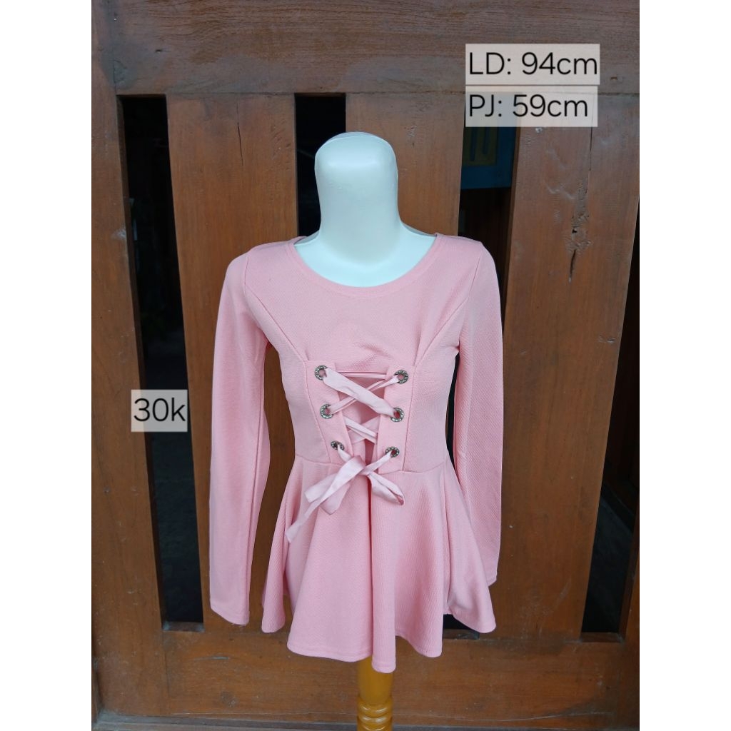 Jual [Flutterlight] Top Barbie Tali Dusty Pink Lucu | Shopee Indonesia