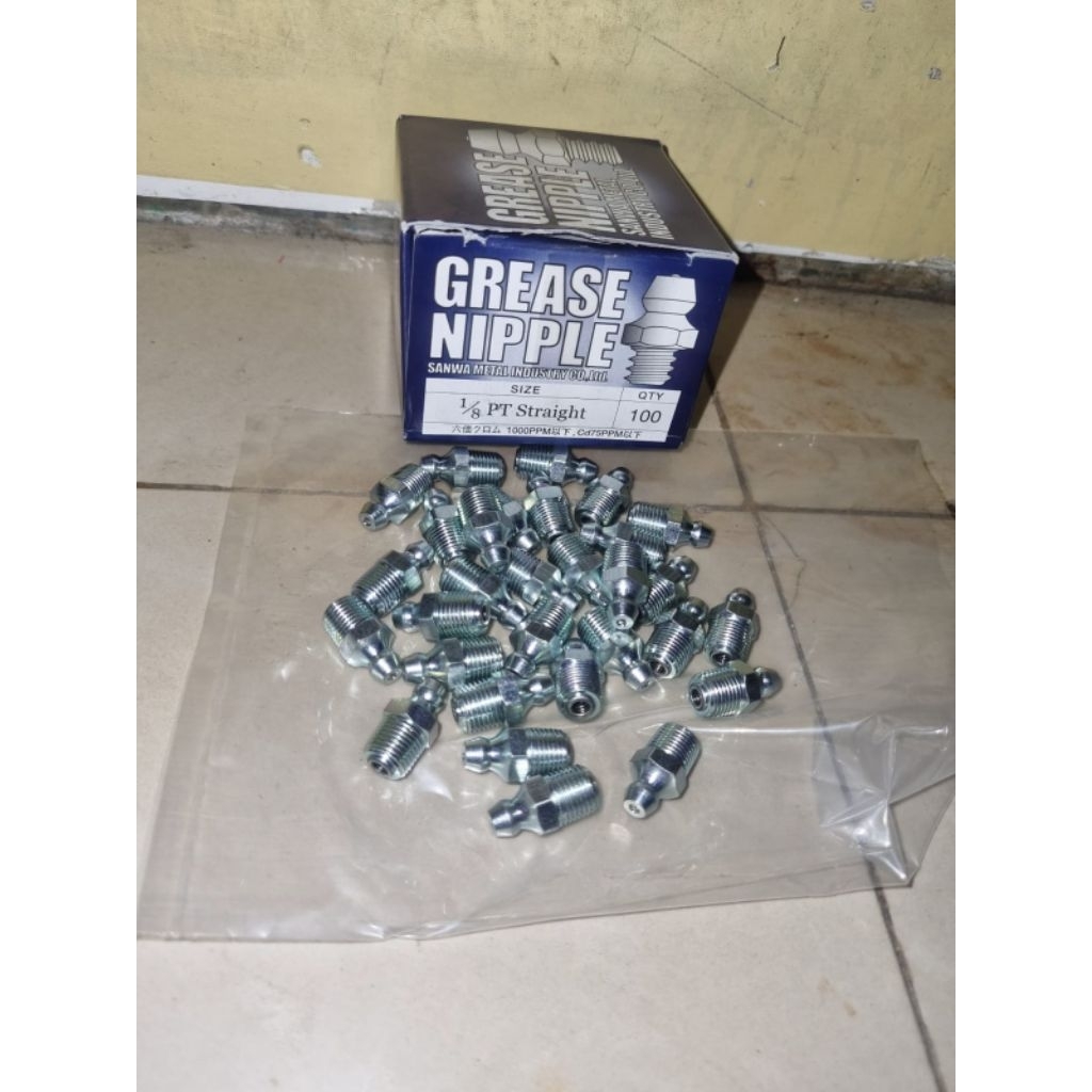 Jual Nepple grease 10mm lurus/ grease nipple 1/8" jepang/ grease 10mm ...