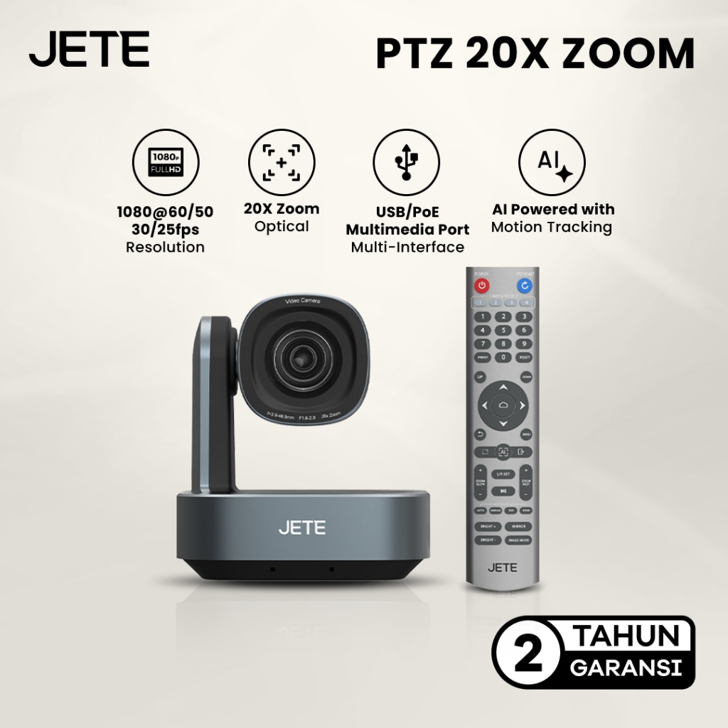 Jual Video Conference JETE PTZ 20x Zoom 1080p Full HD Optical Camera ...