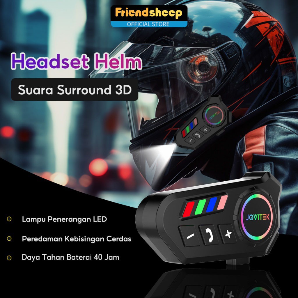 Jual Intercom Motorcycle Helmet Bluetooth K06A 5.4 Flash LED Waterproof ...
