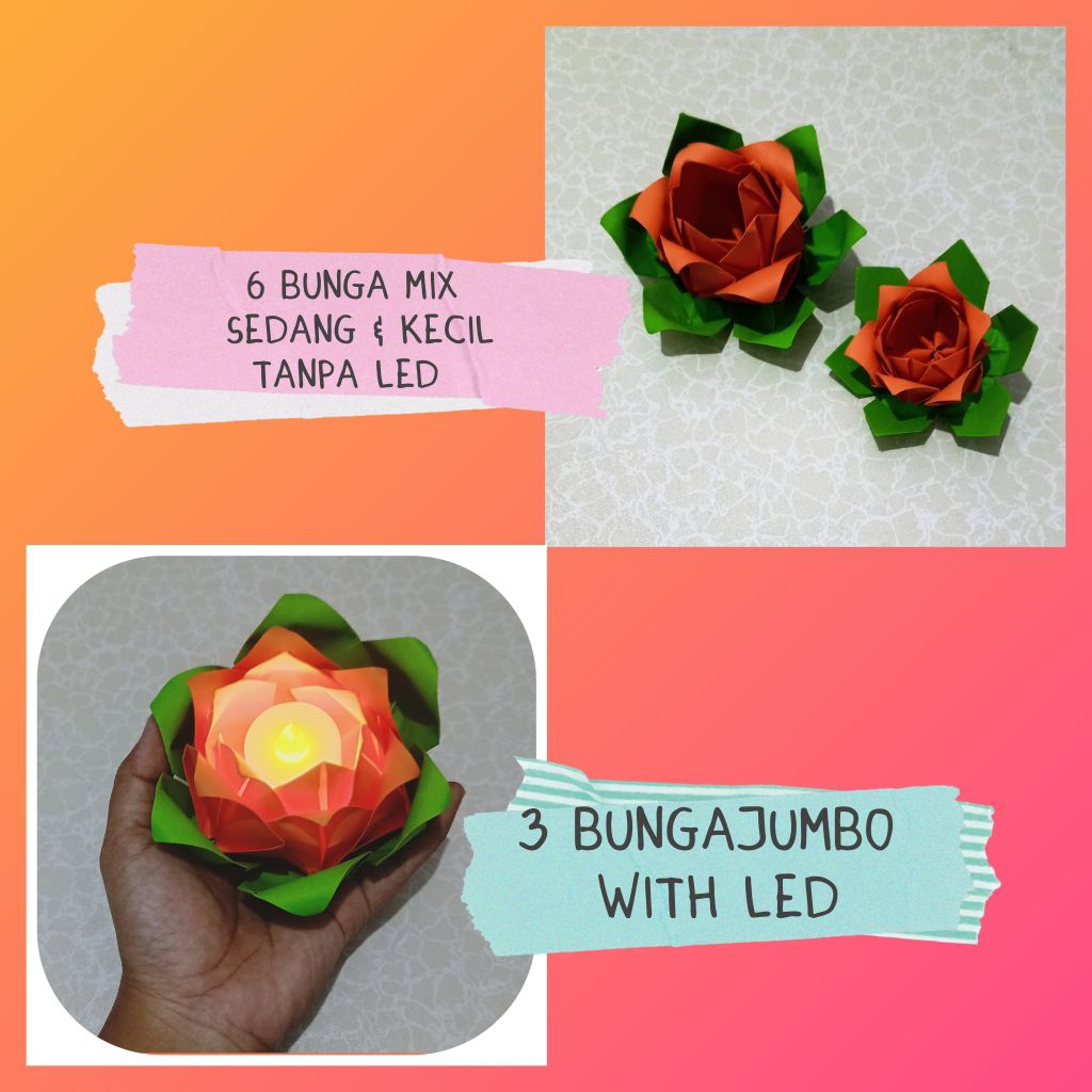 Jual SAMEDAY DIY origami DEKORASI BUNGA teratai ORANGE | Shopee Indonesia