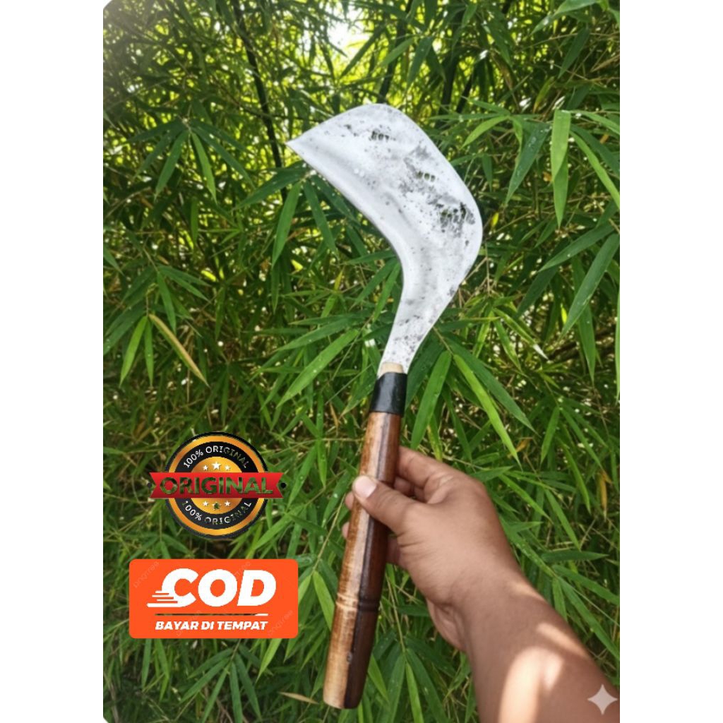 Jual Pisau Sabit Rumput Super Tajam Gagang Kayu / Arit Parang Gobet ...