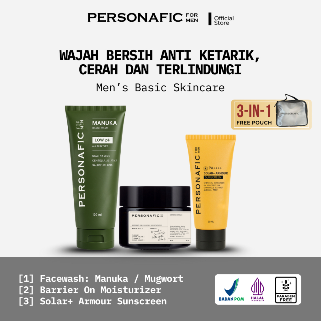 Jual PERSONAFIC Basic Skincare Pria Lengkap 3-in-1 Face Wash ...