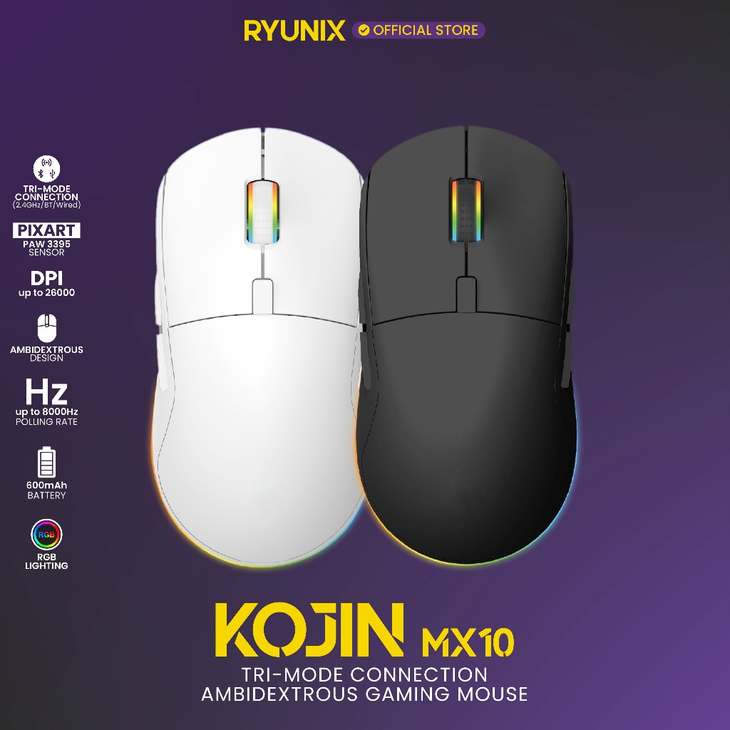 Jual Sades Ryunix Kojin MX10 8K Mouse Gaming 8K Wireless Bluetooth ...