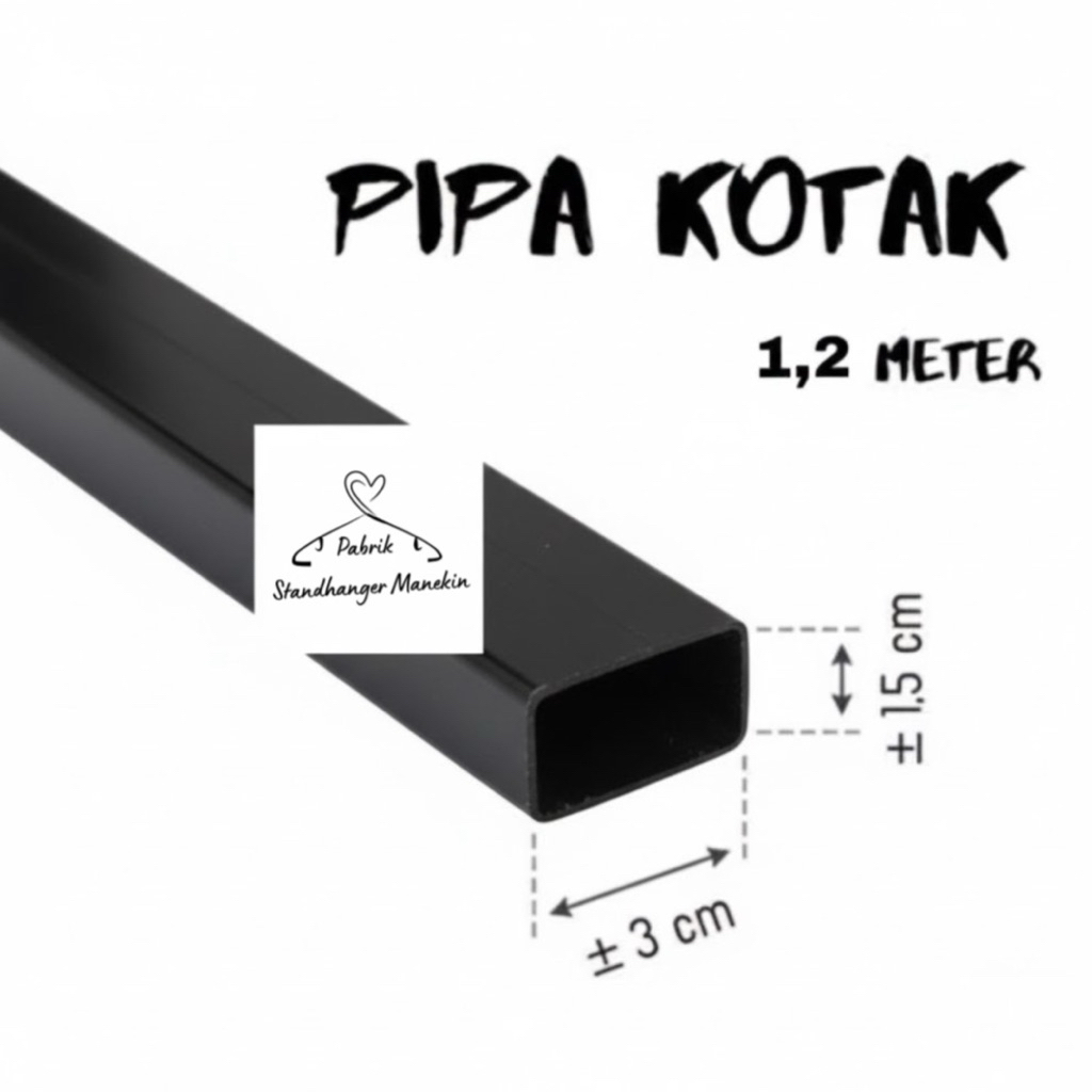 Jual Pipa Kotak Stainless Cat BLACK 120 cm | Pipa Kotak Display | Besi ...