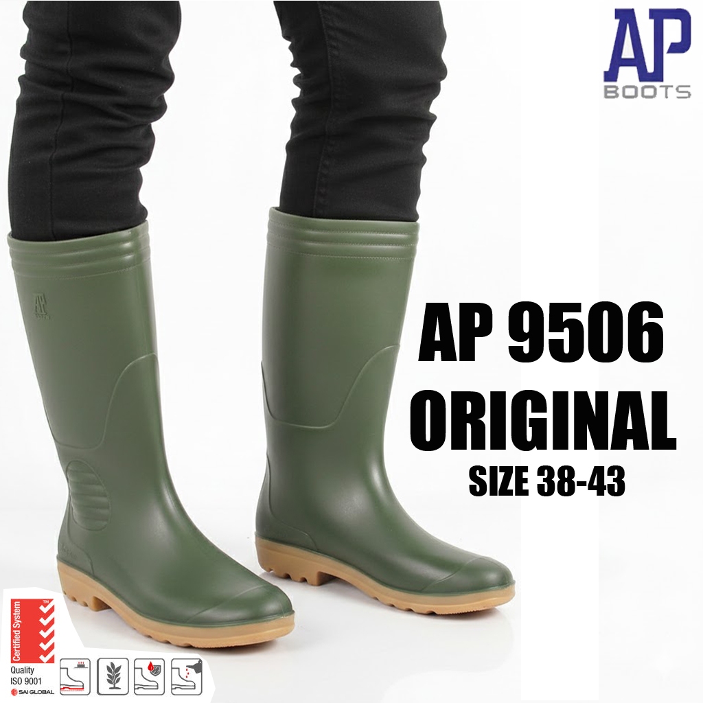 Jual Sepatu Boot Tinggi AP BOOTS AP 9506 ORIGINAL HIJAU KARET KEBUN ...