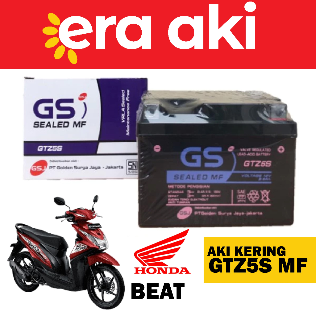 Jual Aki Motor Honda Beat GTZ5S Aki Kering Accu Kering MF | Shopee ...