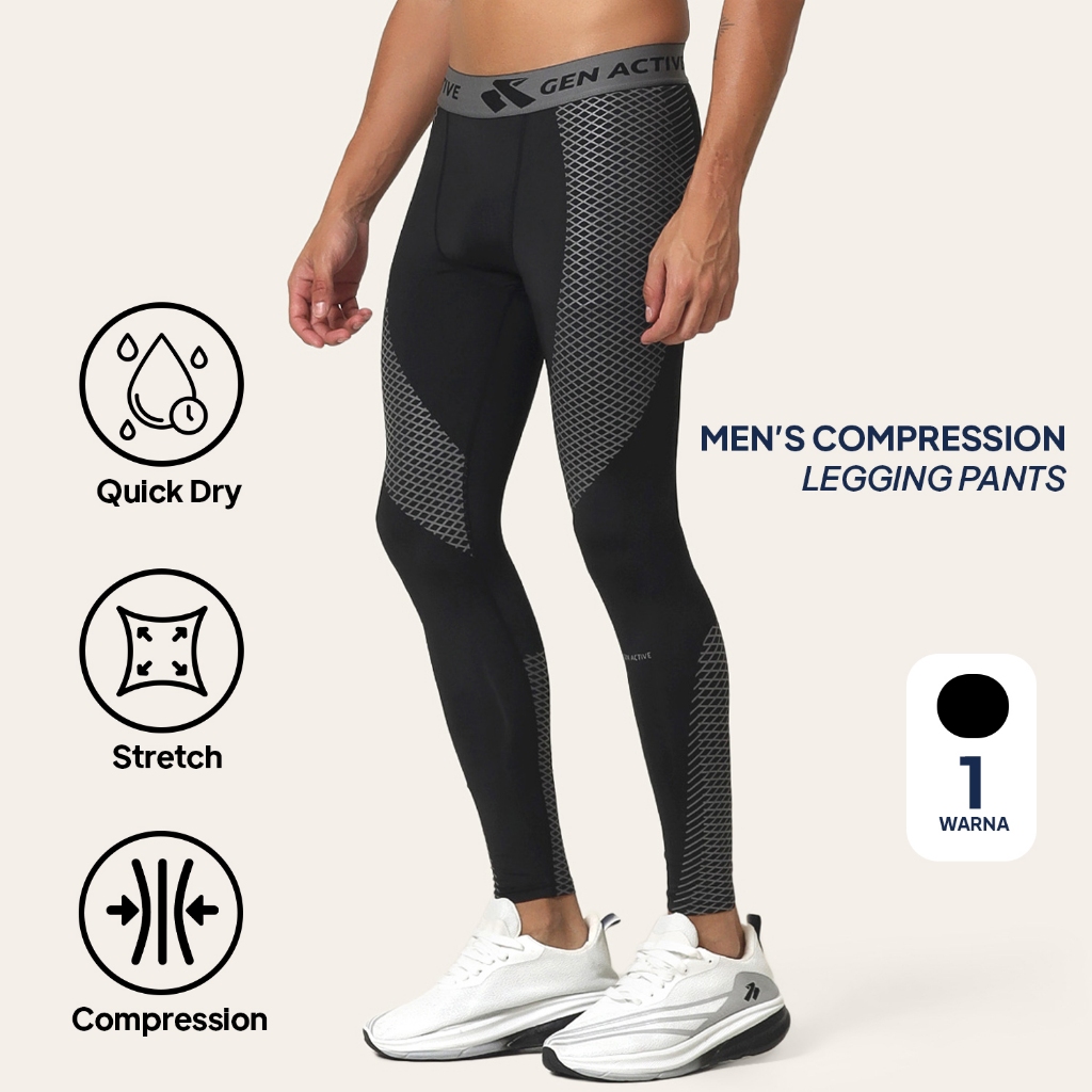 Jual Gen Active Celana Compression Pria Ketat Legging Cowok Baselayer ...