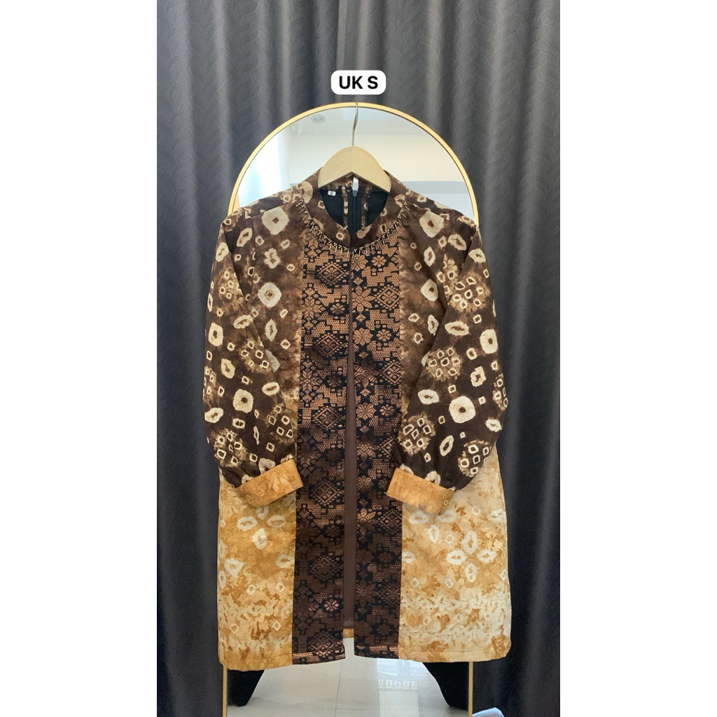 Jual Blazer Jumputan Motif Titik Tujuh Gambo Kombinasi Songket | Shopee ...