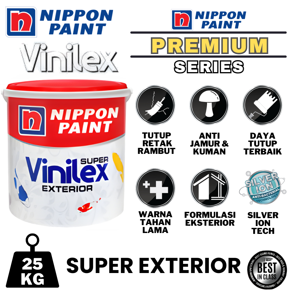Jual NIPPON PAINT VINILEX SUPER EXTERIOR 25KG 300 WHITE NIPPON VINILEX ...
