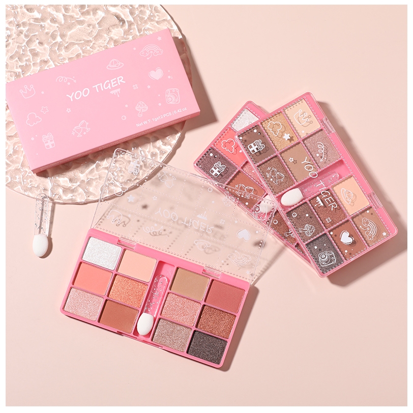 Jual YOO TIGER Sweet Glow 12 Colors Eyeshadow Palette – Soft Pink Nude ...