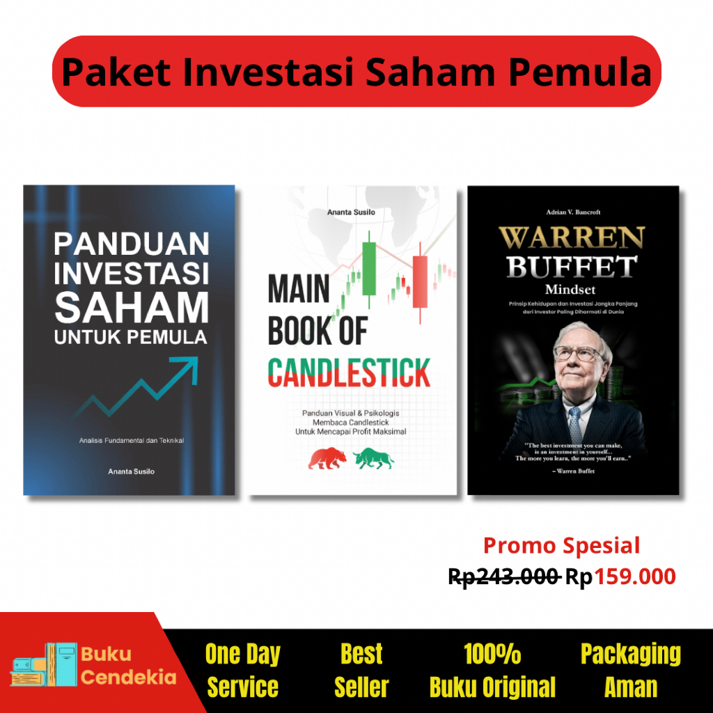 Jual Paket Investasi Saham Pemula Isi 3 Buku (Panduan Investasi Saham ...