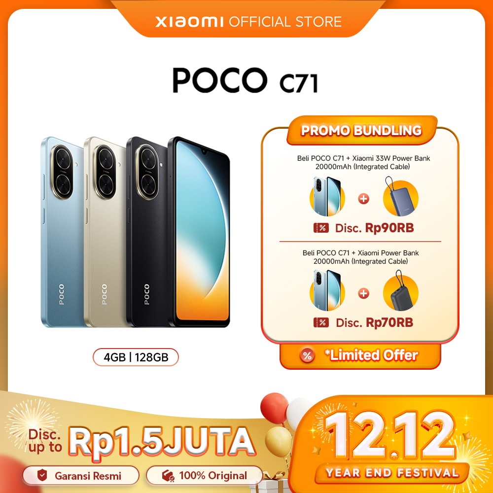 Jual POCO C71 (4+4GB/128GB) Performa Cadas | Layar Cadas 6.88" 120Hz ...