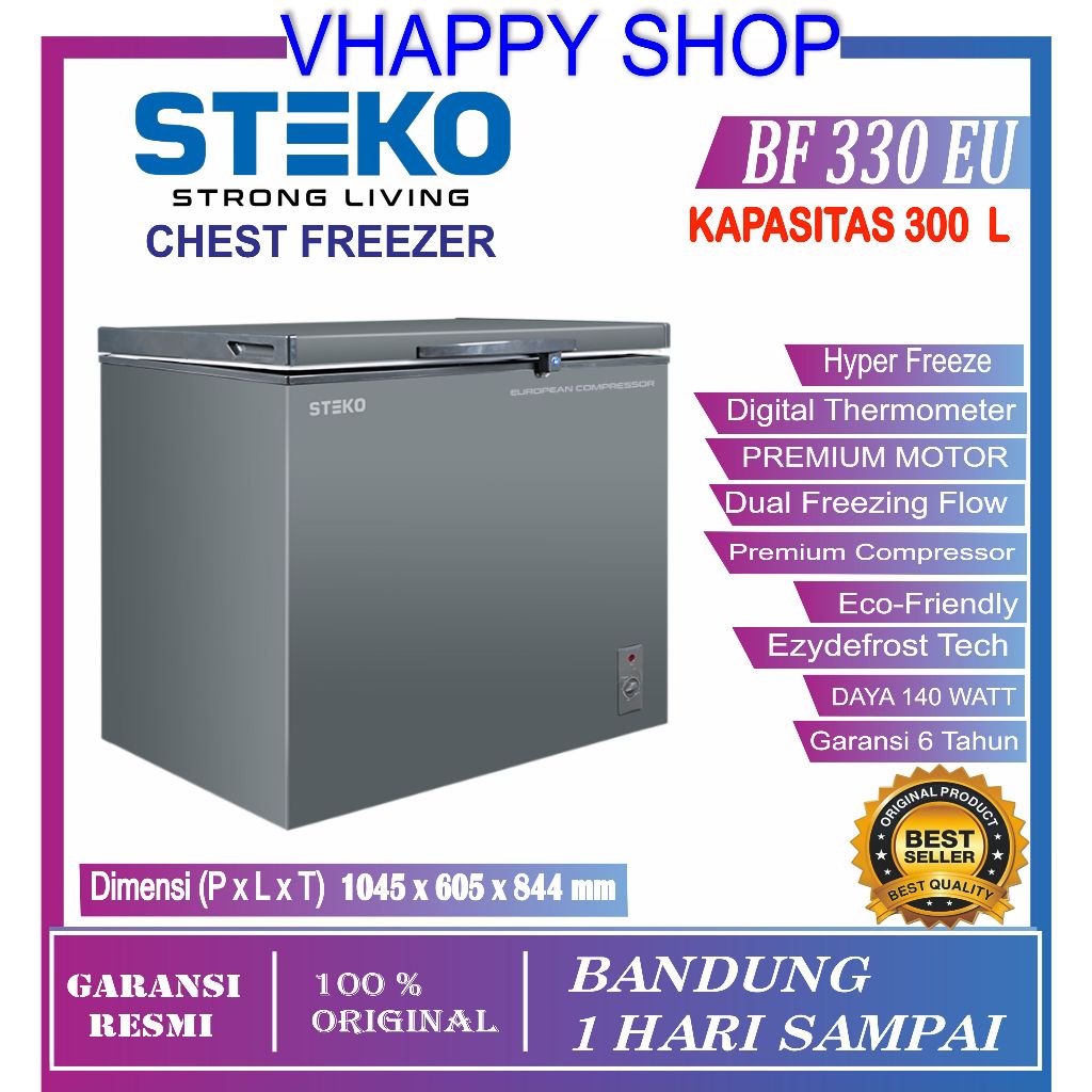 Jual Chest Freezer Box STEKO BF-330 EU 300 Liter Low Watt / BF 210 EU ...