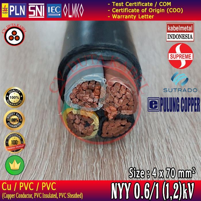 Jual Kabel NYY 4x70 mm2 KABELMETAL (KMI)/ SUPREME/ SUTRADO / PULUNG /4 ...