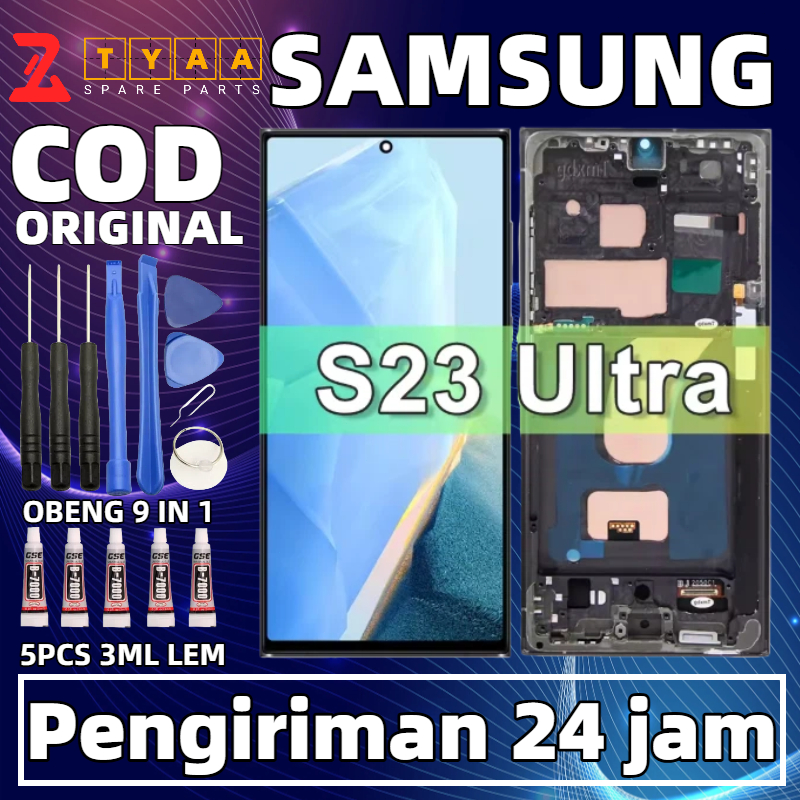 Jual LCD Samsung Galaxy S23 Ultra SM-S918 Oled With Frame Fullset ...