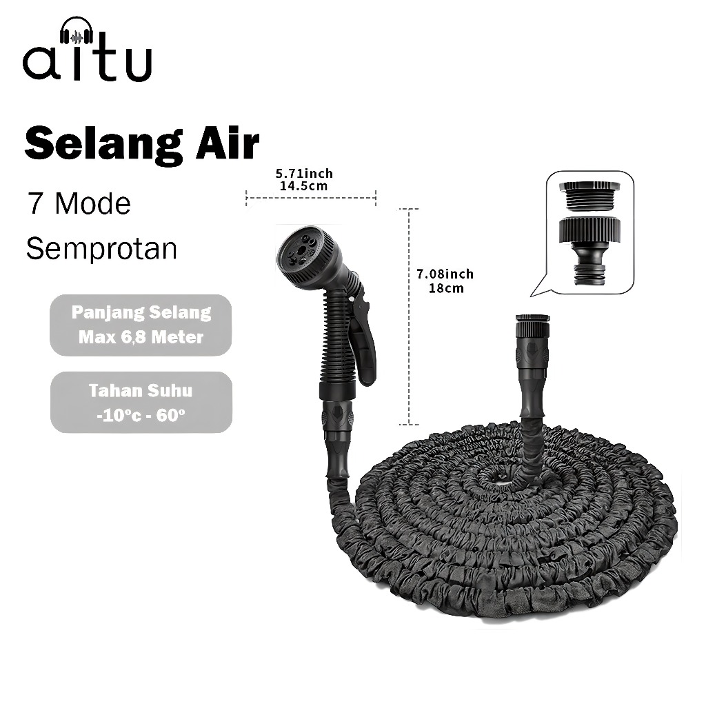 Jual Aitu Selang Air Elastis 7 Nozzle Mode Penyemprotan Jet Spray Alat ...
