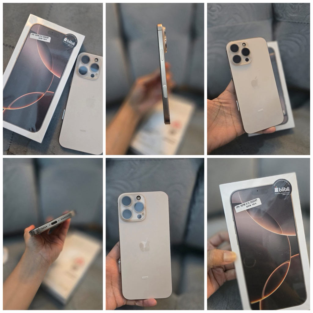 Jual SECOND IP 16 PROMAX 512gb TITANIUM DESSERT FULL SET | Shopee Indonesia