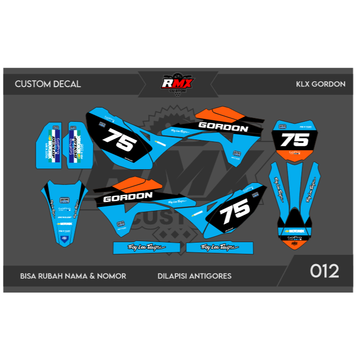 Jual DECAL GORDON FULLBODY (012) DEKAL STIKER KLX 150 GORDON 2016 2017 ...