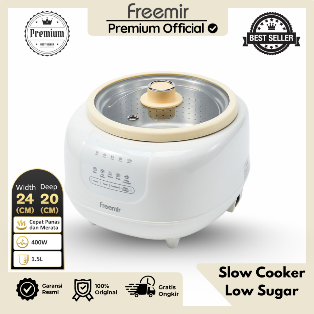 Jual [PREMIUM] NEW freemir Low Carbo Rice Cooker 1.5L Alat Masak ...