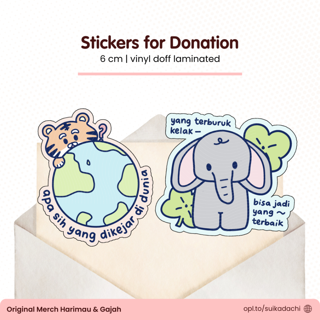 Jual Stickers for Donation by Suikadachi | Shopee Indonesia