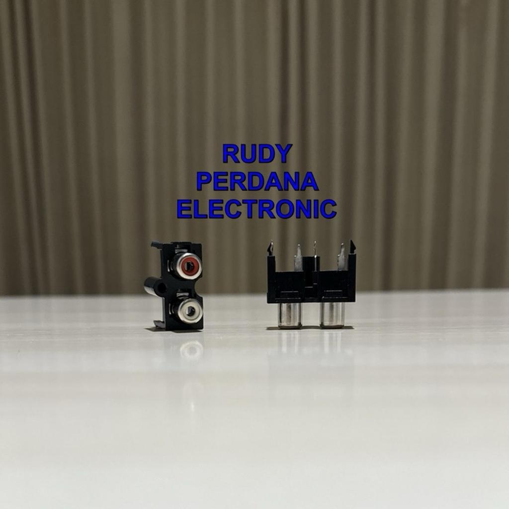 Jual SOCKET SOKET RCA FEMALE 2P 2 PIN LUBANG PCB DIP TANCAP BELL KAKI ...