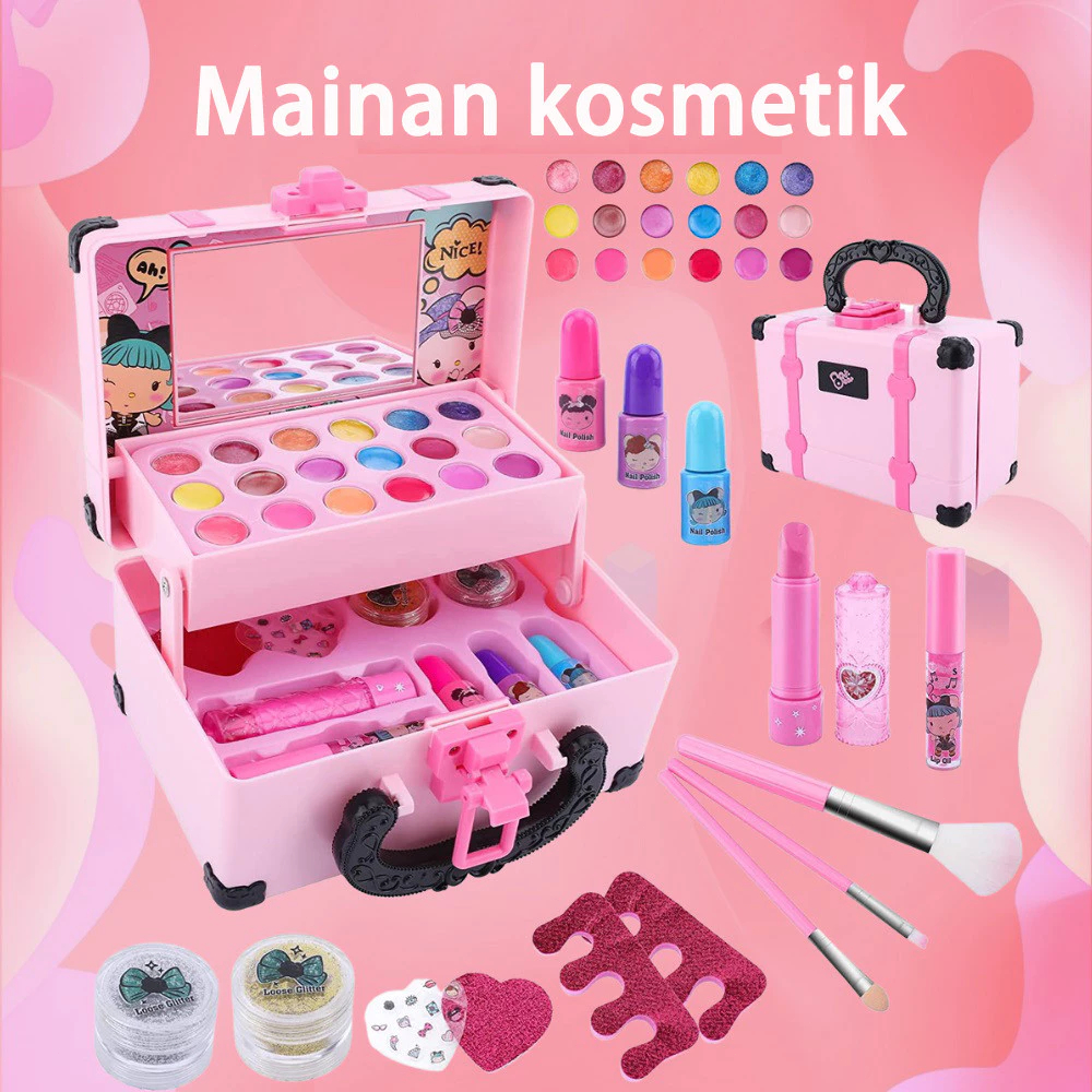 Jual 32Pcs-83Pcs Mainan Kosmetik Kecantikan Anak Kasus Peralatan Kotak ...
